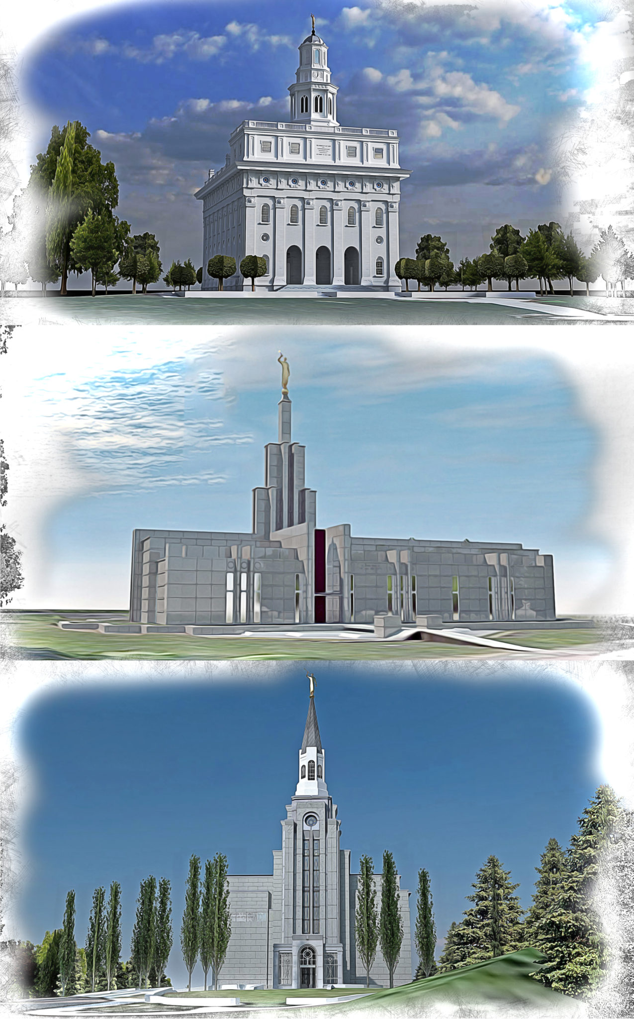 Tri-Temple Setting – 3D Latter-day Temples